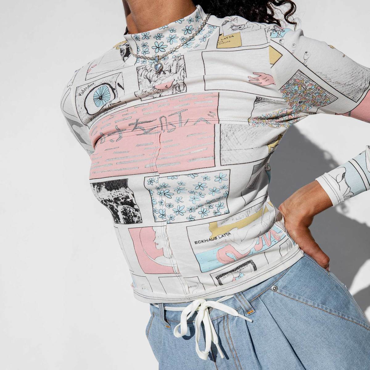 ECKHAUS LATTA Lapped Baby Turtleneck - Comic | Garmentory
