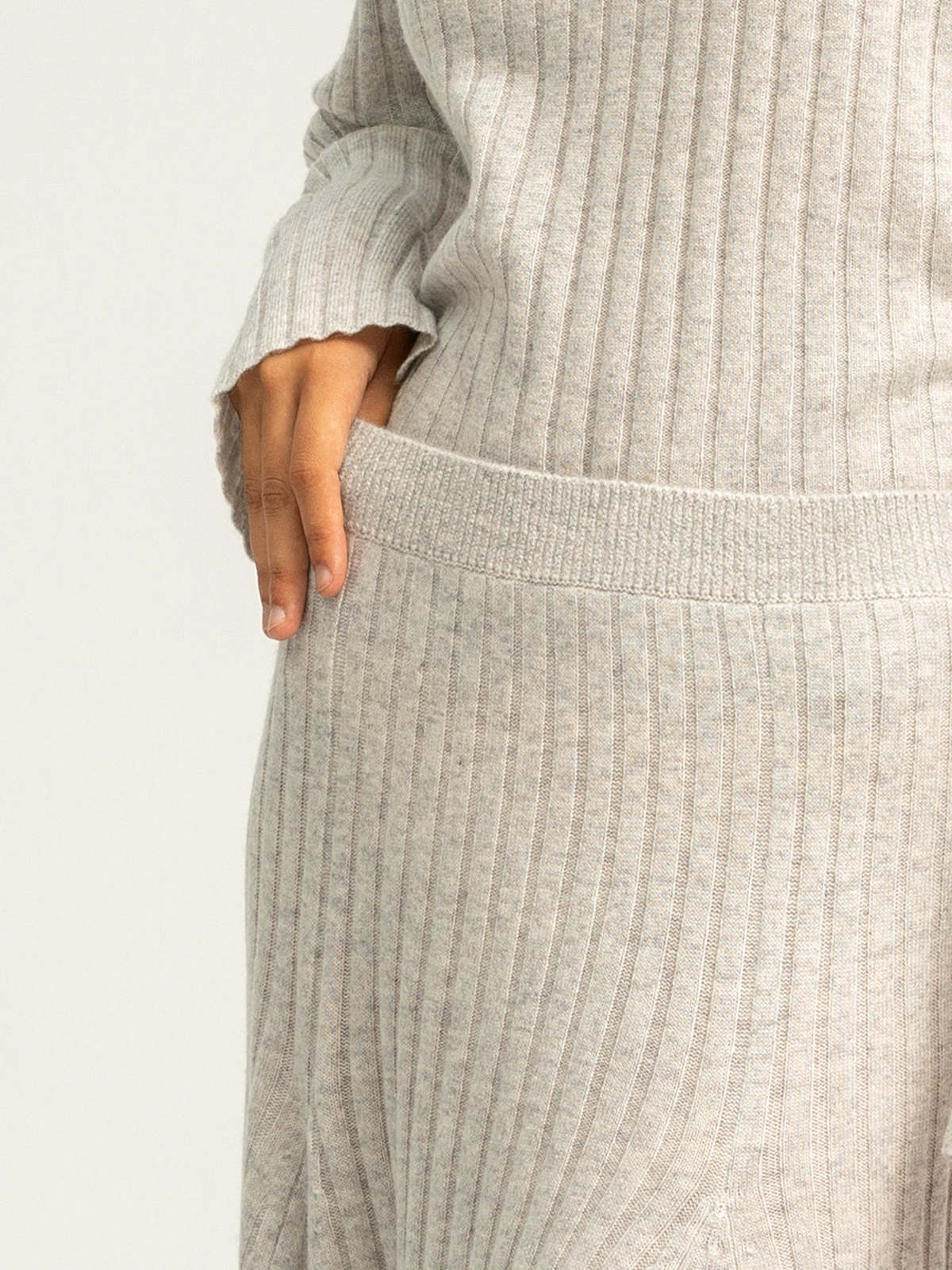 PURECASHMERE NYC Flared Rib Skirt - Grey | Garmentory