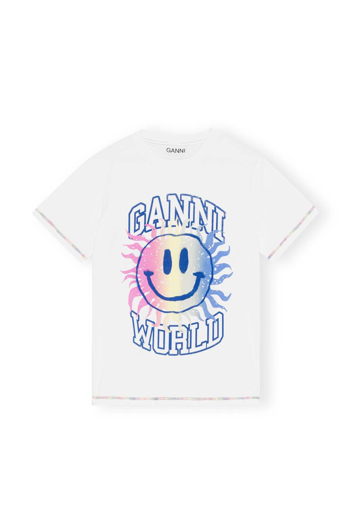 Ganni Smiley T-Shirt - Bright White | Garmentory