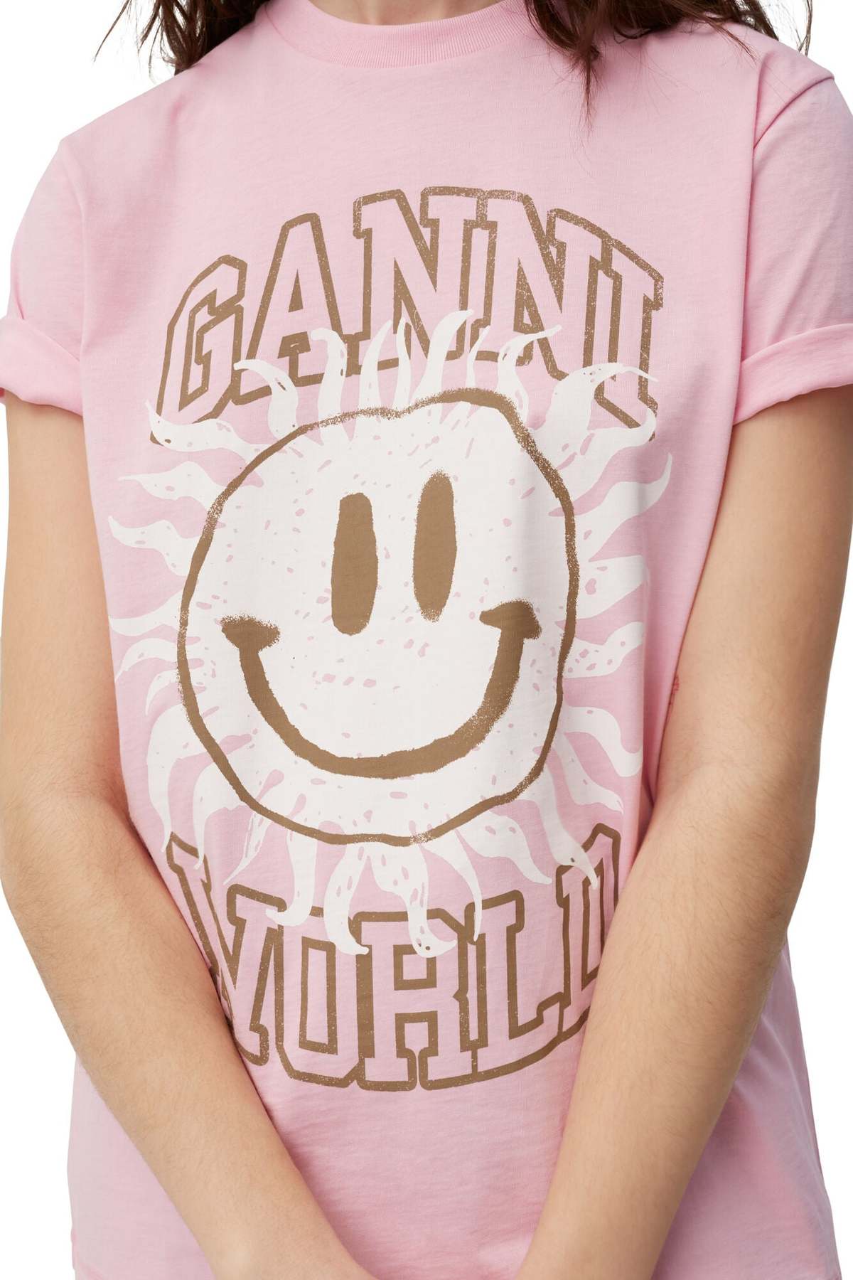 Ganni Smiley T-Shirt - Lilac Sachet | Garmentory