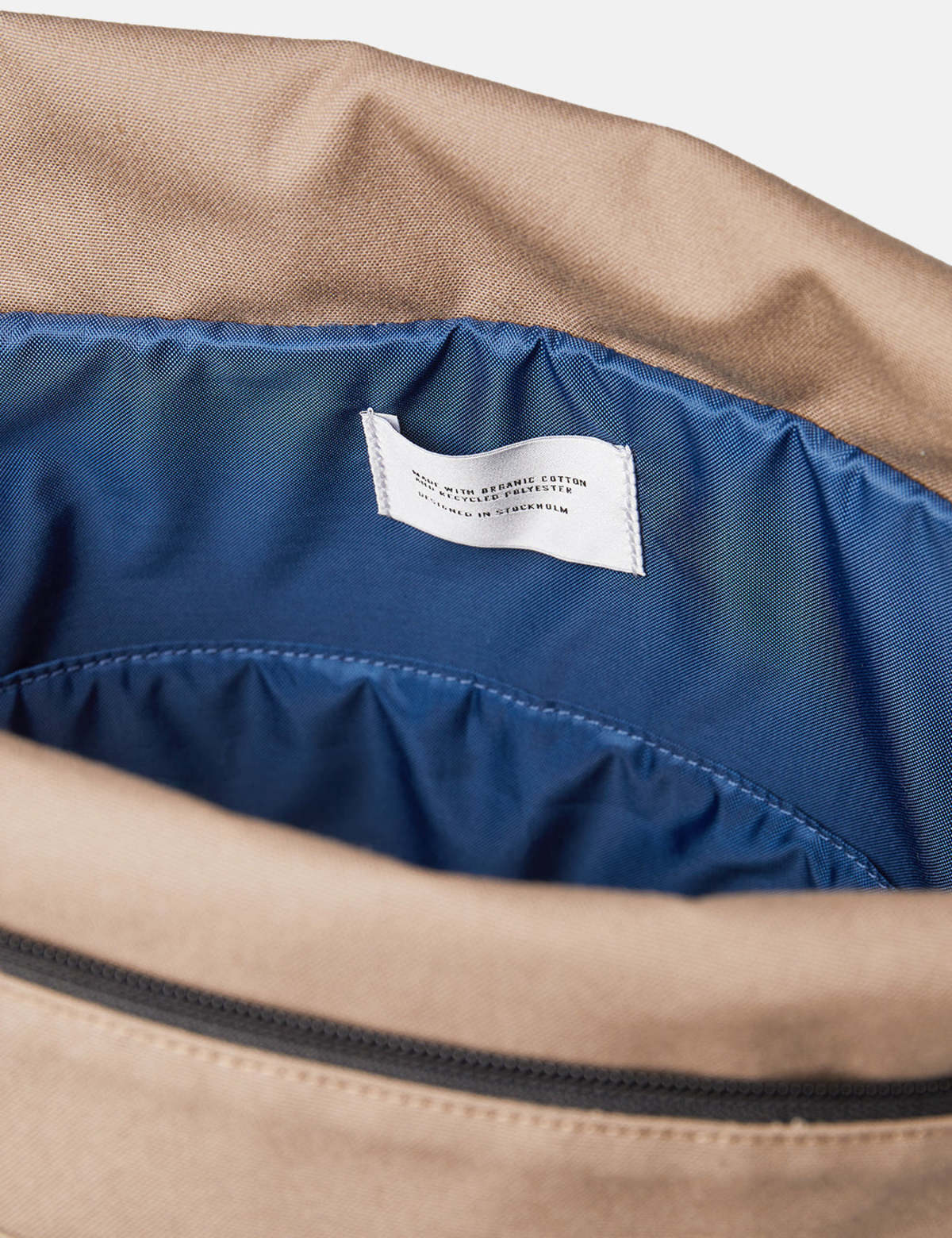 Sandqvist Alfred Polycotton Rolltop Backpack - Fossil/Orange | Garmentory