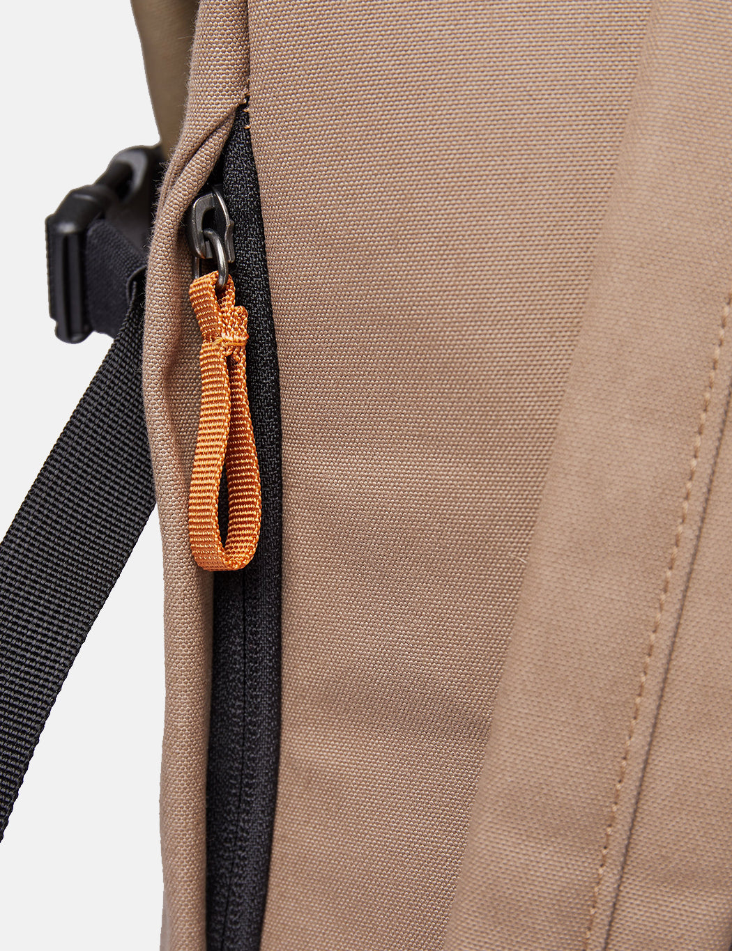 Sandqvist Alfred Polycotton Rolltop Backpack - Fossil/Orange | Garmentory