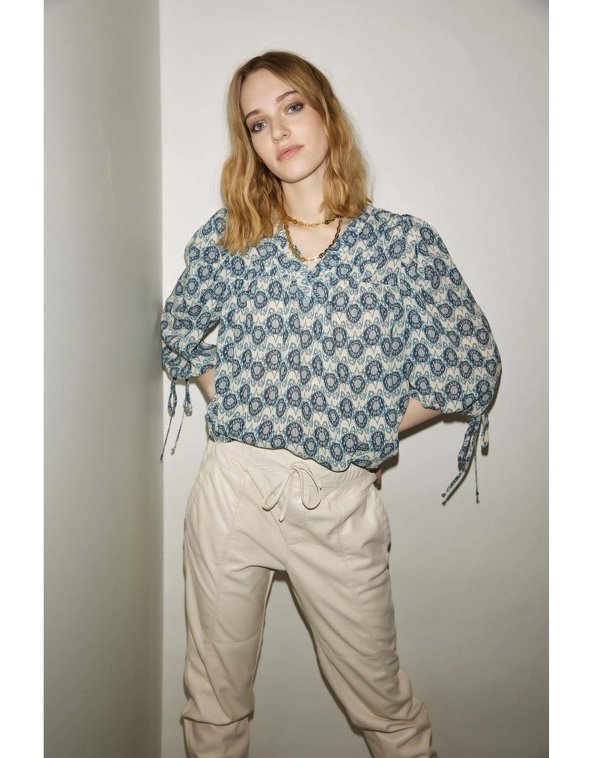 Melissa Nepton Bavali Faux Leather Jogger - Pearl | Garmentory