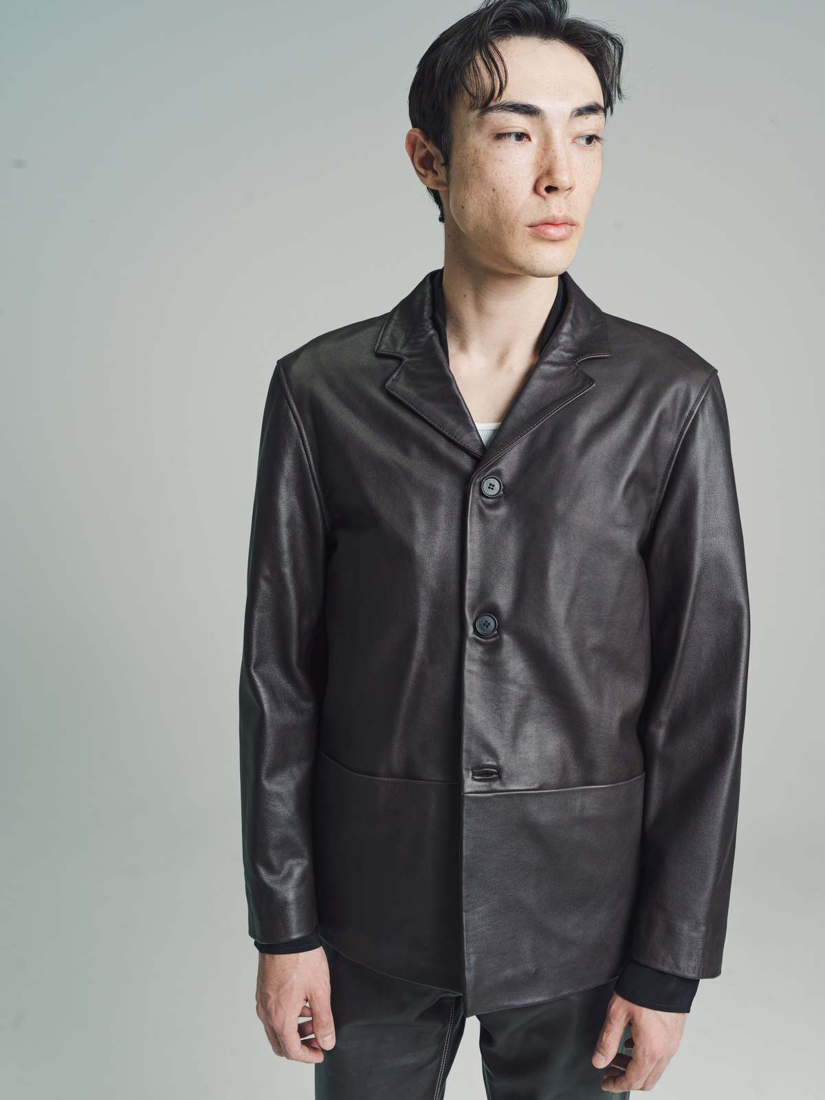 Cmmn Swdn Leather Donny Blazer Dark Brown Garmentory