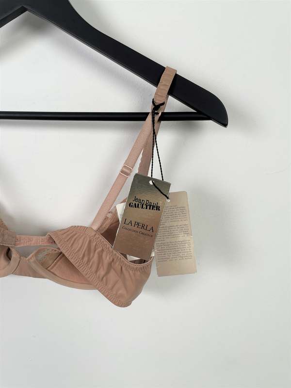 Jean Paul Gaultier x La Perla Leather & Lace Bra Deadstock with Tags ...