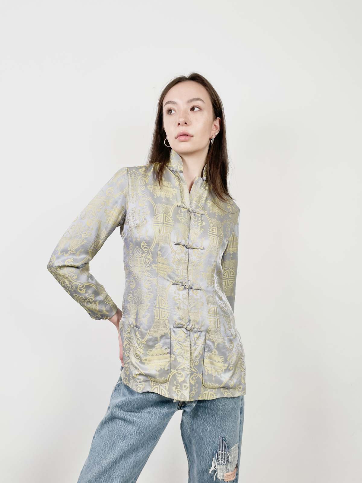 Shanghai Tang Silk Jacquard Tang Jacket | Garmentory