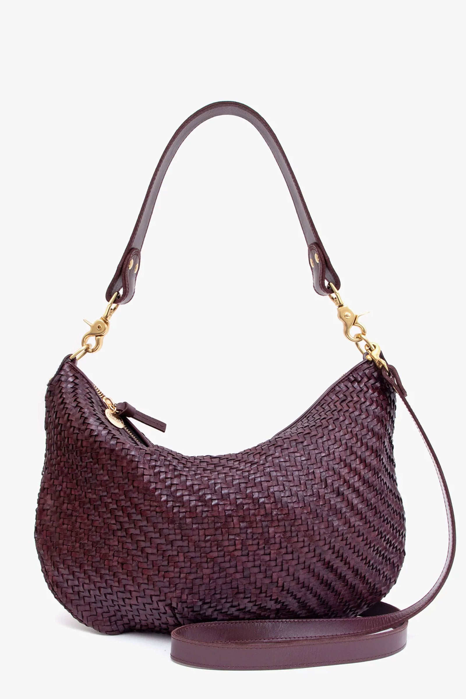 Clare V. Moyen Messenger Woven Zig Zag Bag - Plum | Garmentory
