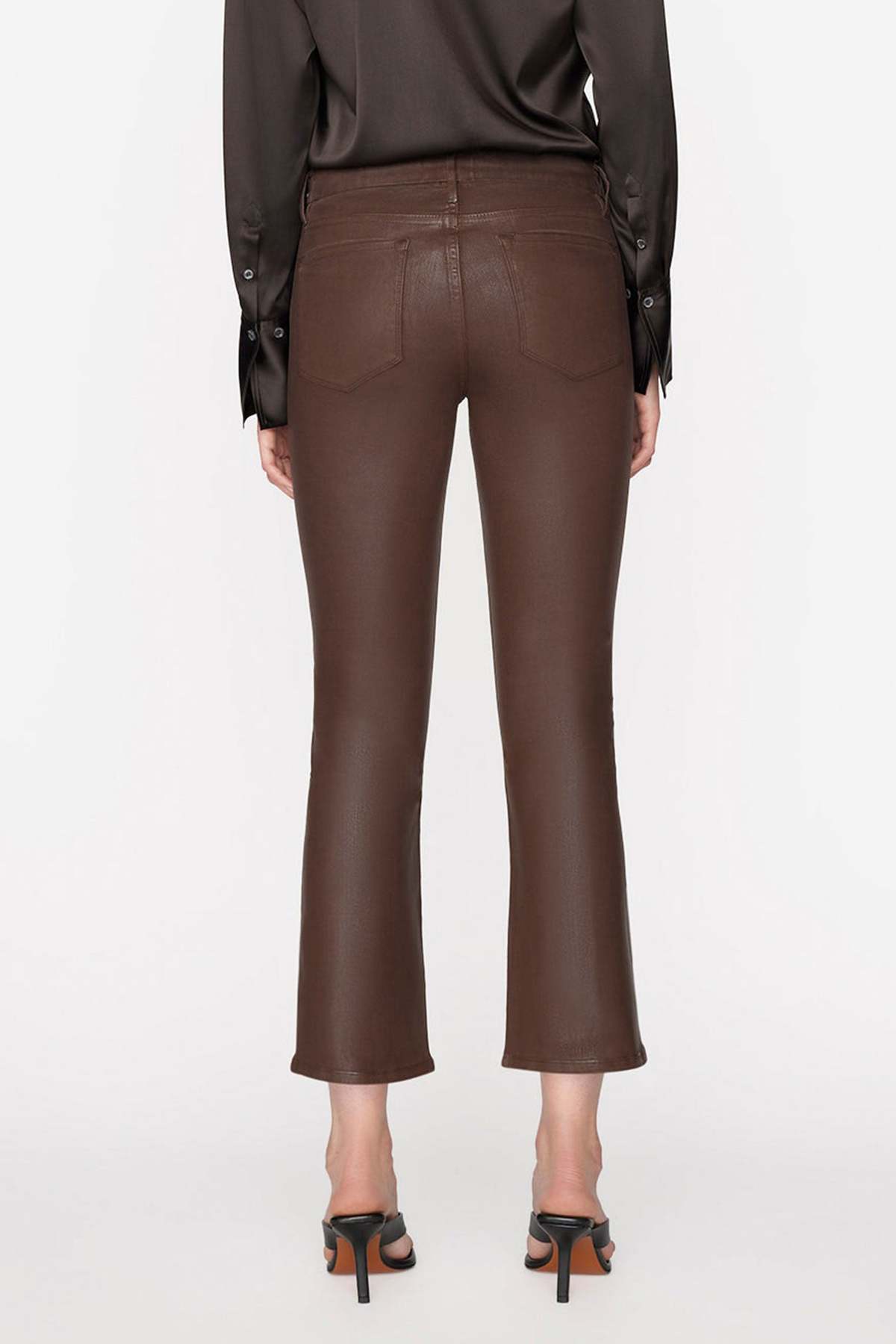Frame Le Crop Mini Boot Coated - Dark Chocolate | Garmentory