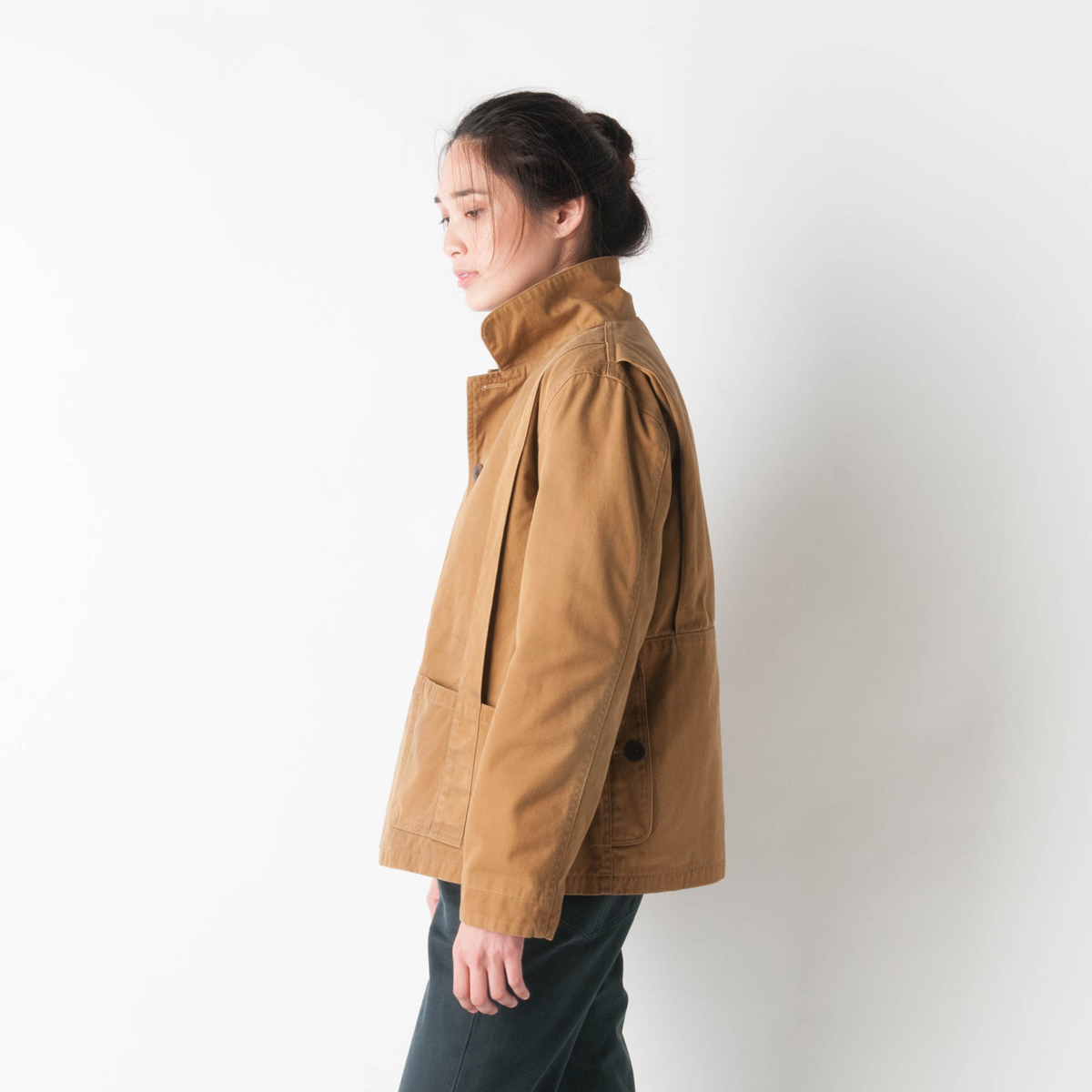 CHIMALA Selvedge Duck Norfolk Hunting Jacket in Camel | Garmentory