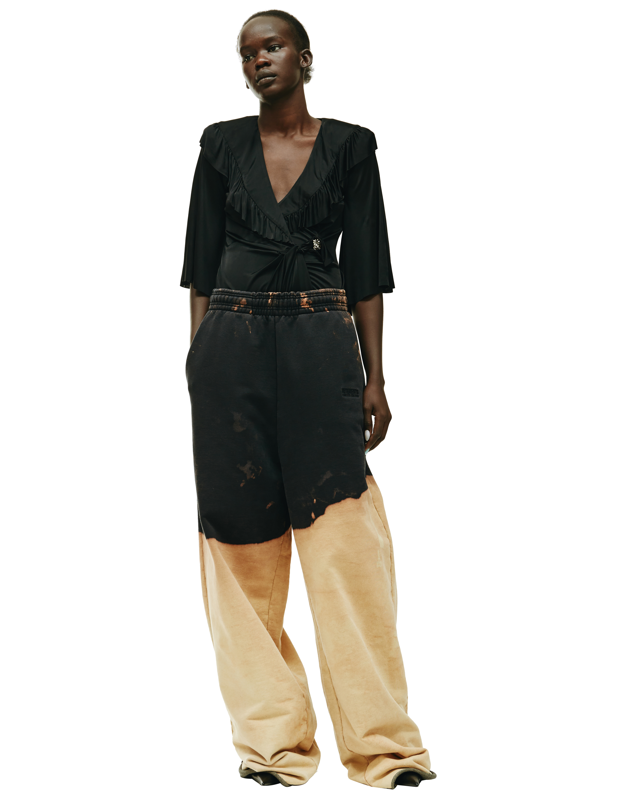 VETEMENTS Bleached effect sweatpants - Black | Garmentory