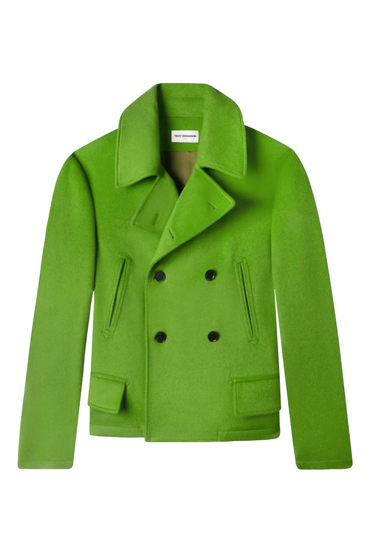 TEDDY VONRANSON Cropped Peacoat - PARROT | Garmentory
