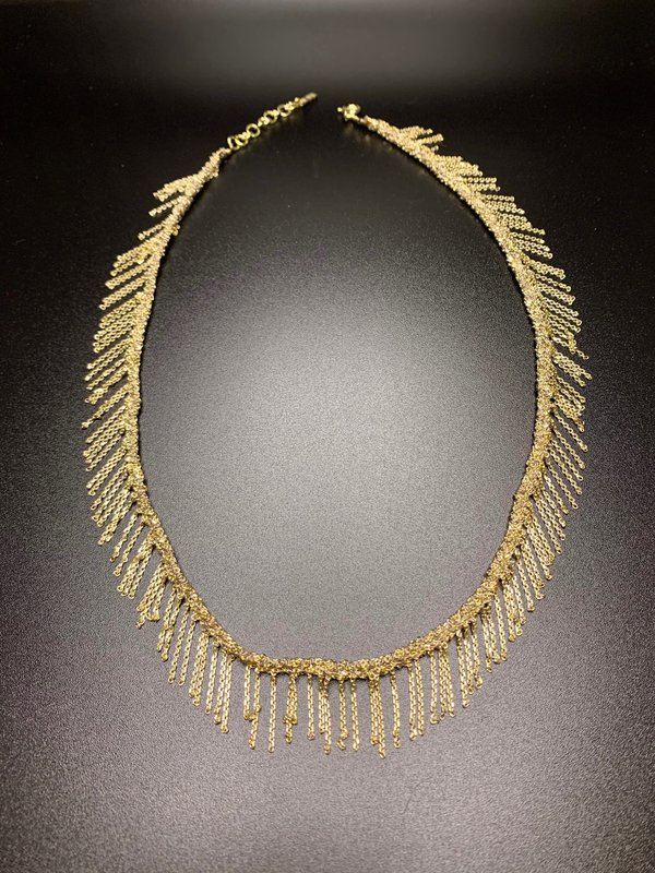 Marie Laure Chamorel Gold Vermeil Crystals and Silk Necklace - Gold ...