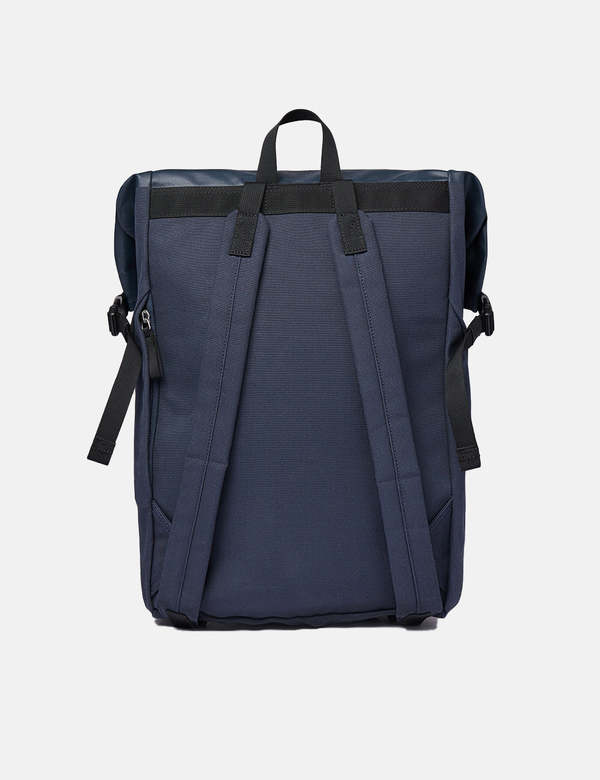 Sandqvist Alfred Rolltop Polycotton Backpack - navy/black | Garmentory