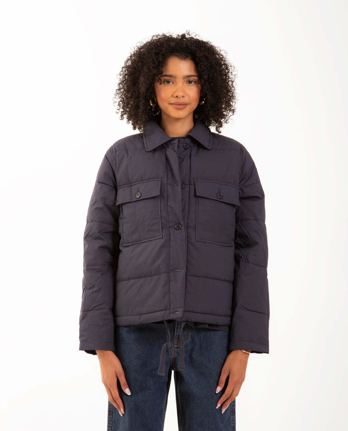 Alex Mill Quilted Cropped Jacket - Navy | Garmentory