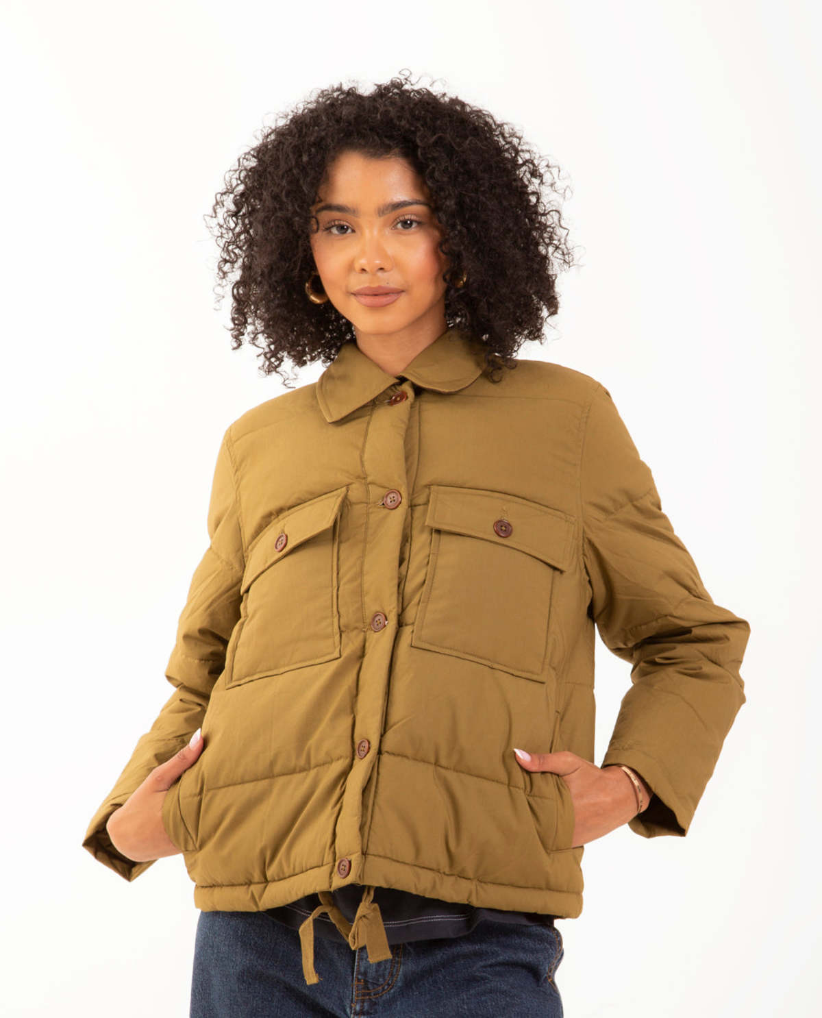 Alex Mill Quilted Cropped Jacket - Olive Green | Garmentory