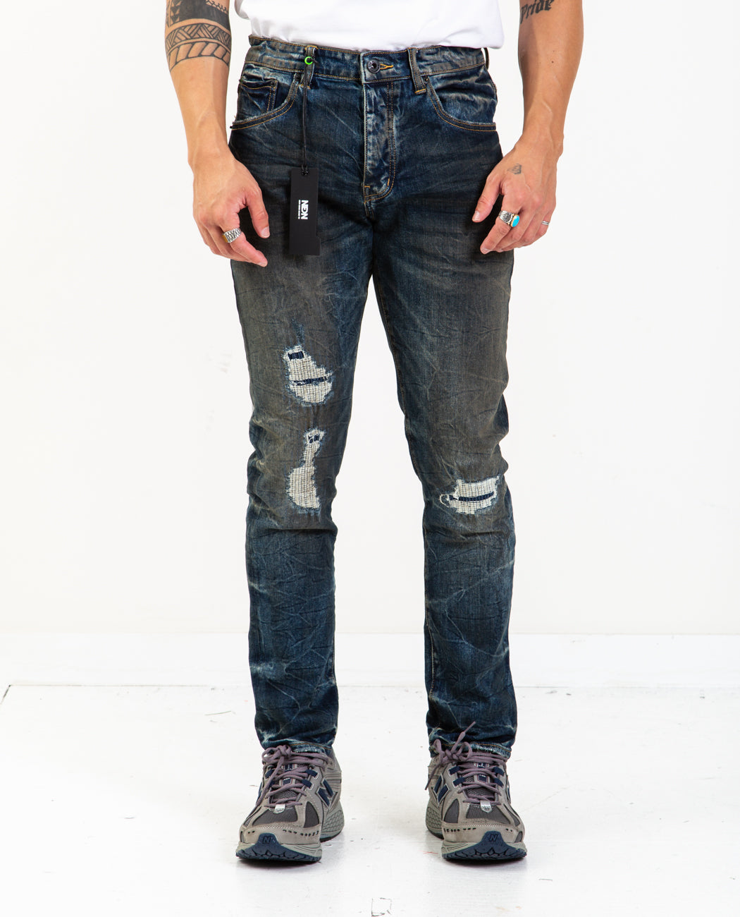 NEON DENIM BRAND Thunders Dirty Overdye Jeans - Dark Indigo | Garmentory