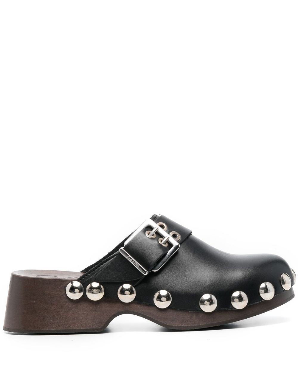 Ganni Studded Leather Clogs | Garmentory