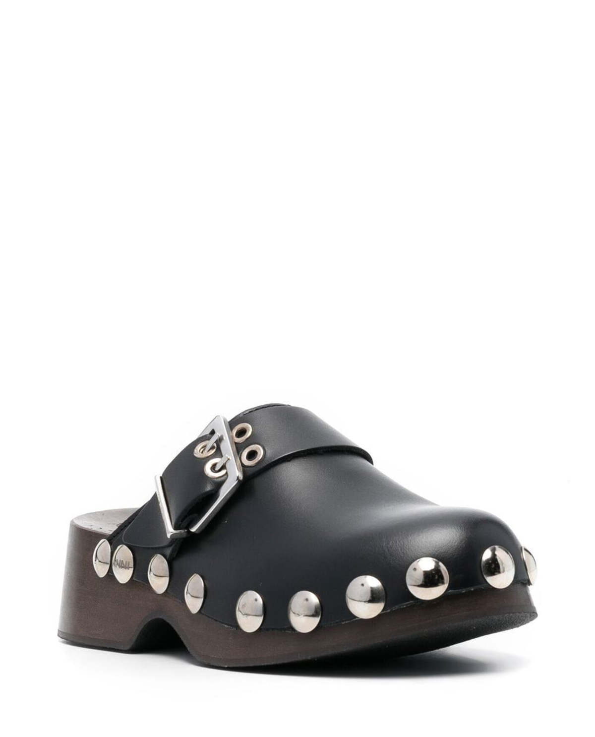 Ganni Studded Leather Clogs | Garmentory