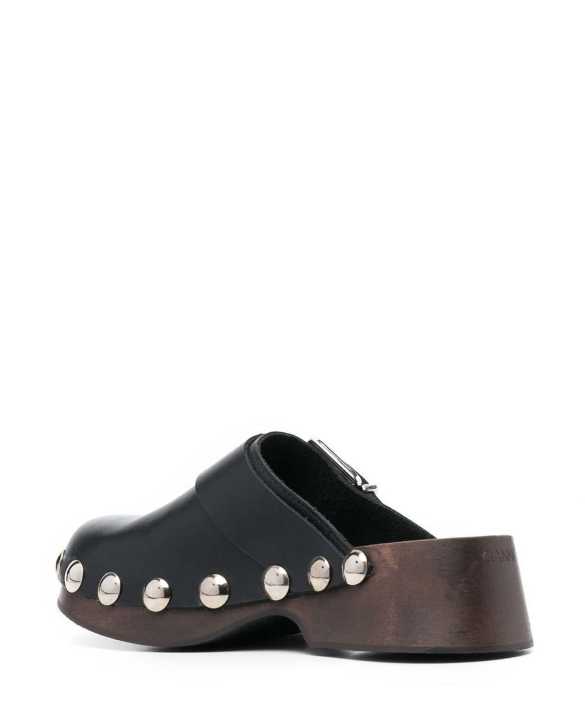 Ganni Studded Leather Clogs | Garmentory