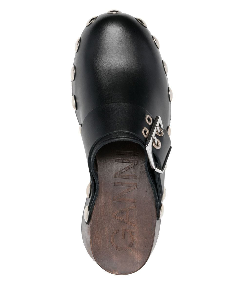 Ganni Studded Leather Clogs | Garmentory