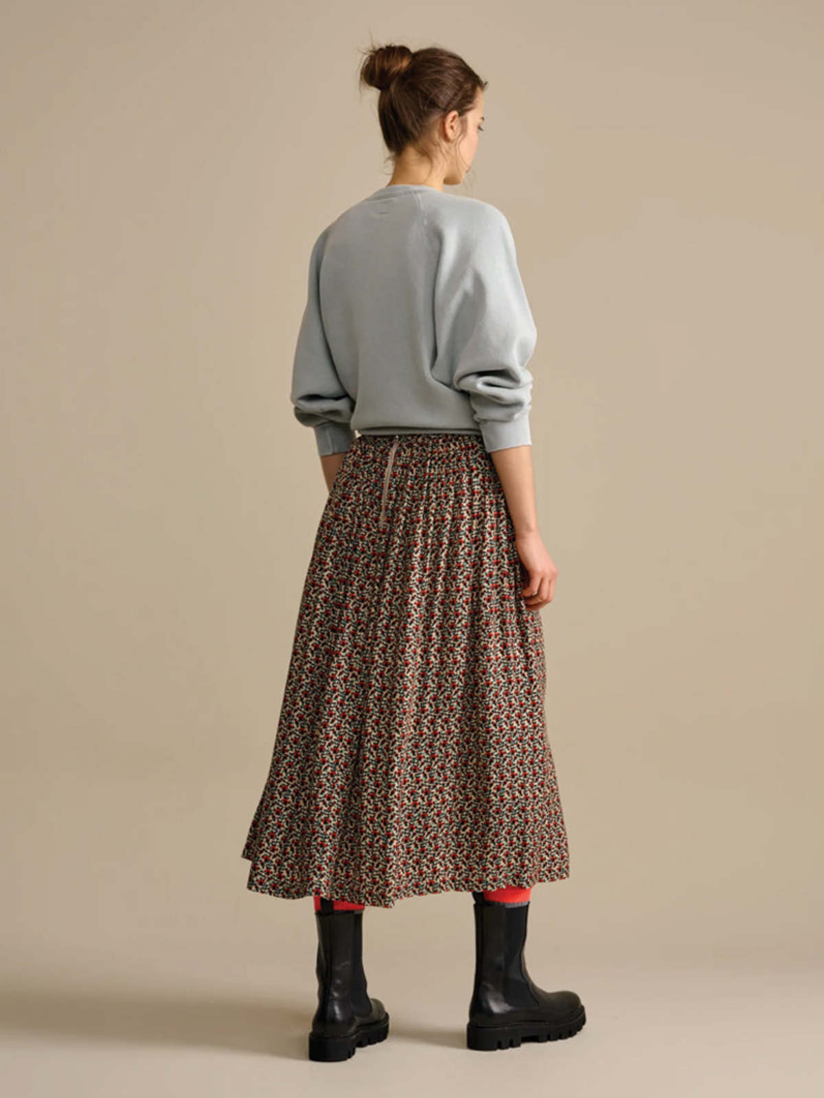 Bellerose Theresa Floral Skirt - Red/Black | Garmentory