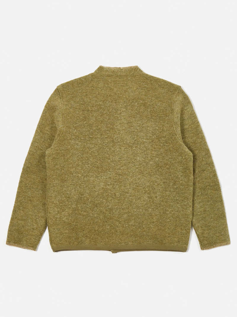Universal Works Blanket Stitch Cardigan - Light Olive | Garmentory