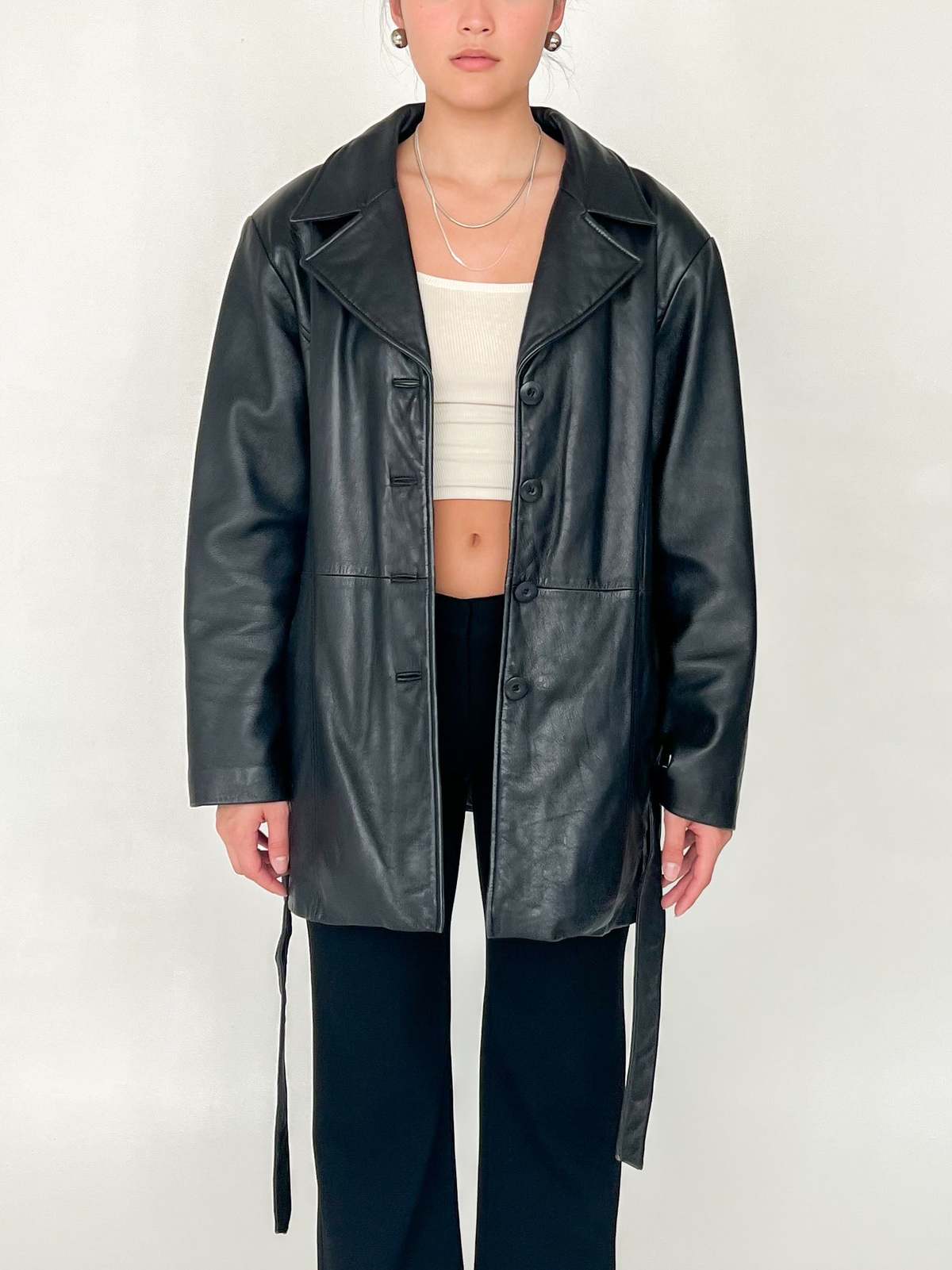 Leather Wrap Jacket - Black | Garmentory