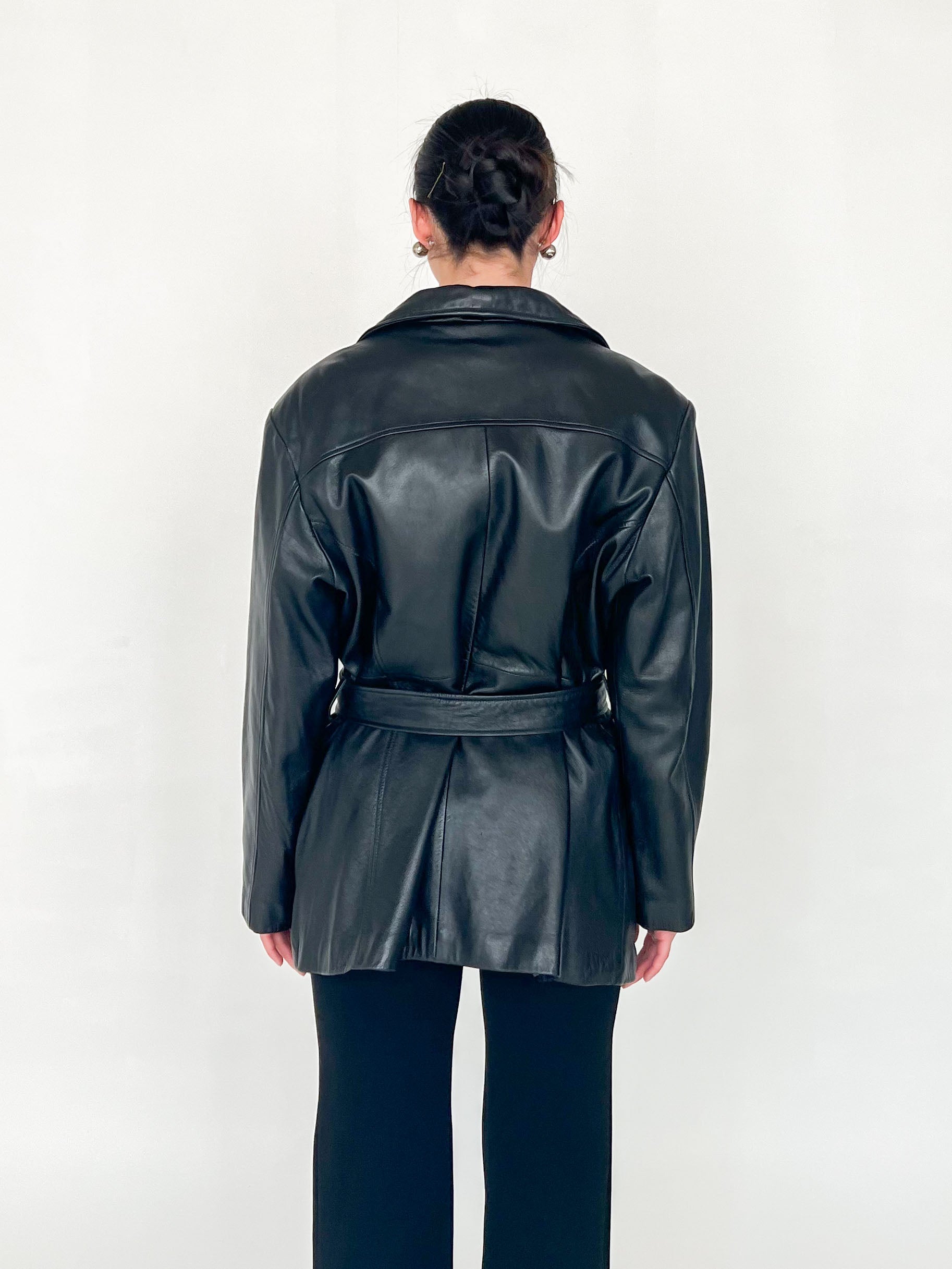 Leather Wrap Jacket - Black | Garmentory