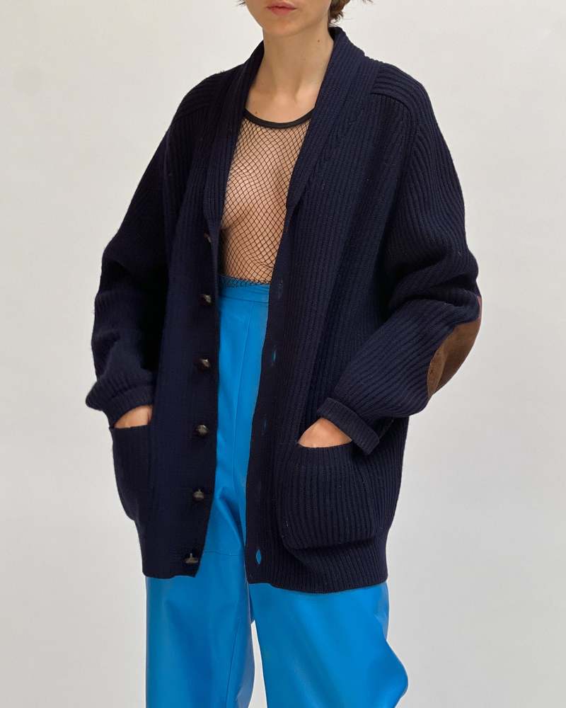 Chunky Cardigan - Navy | Garmentory
