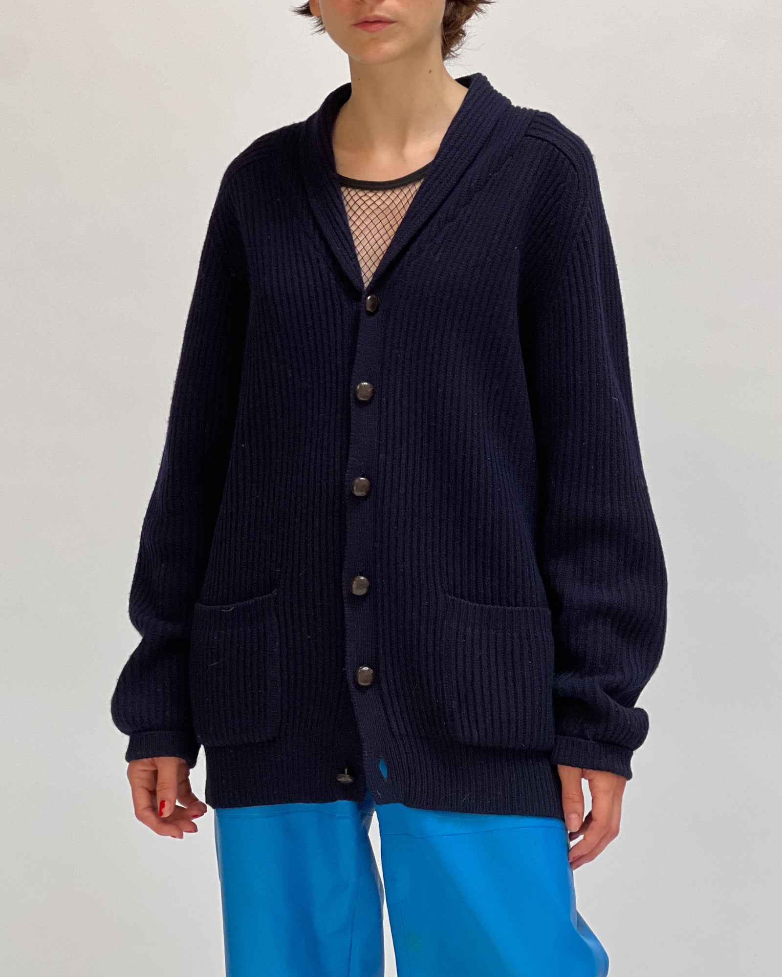 Chunky Cardigan - Navy | Garmentory