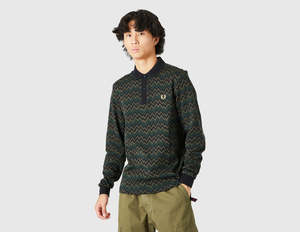 Fred Perry Jacquard Polo Shirt - Night Green | Garmentory