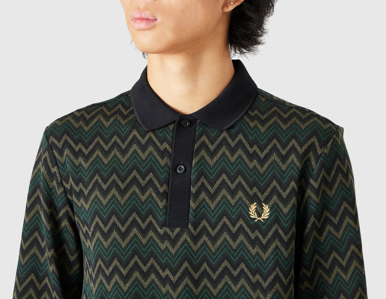 Fred Perry Jacquard Polo Shirt - Night Green | Garmentory