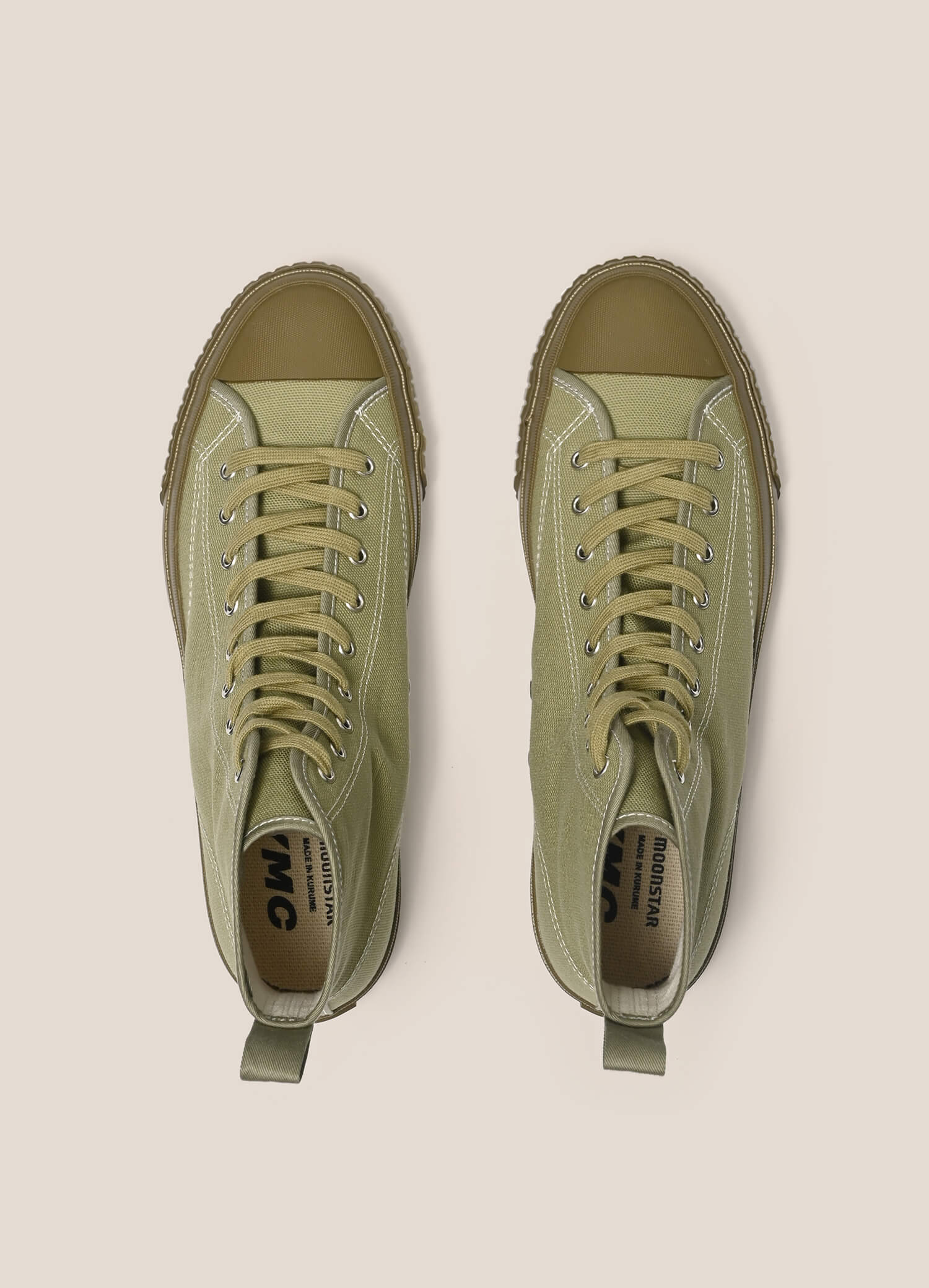 Moonstar X YMC Men's Hi Basket Vulcanised Trainers shoes - Light Green ...