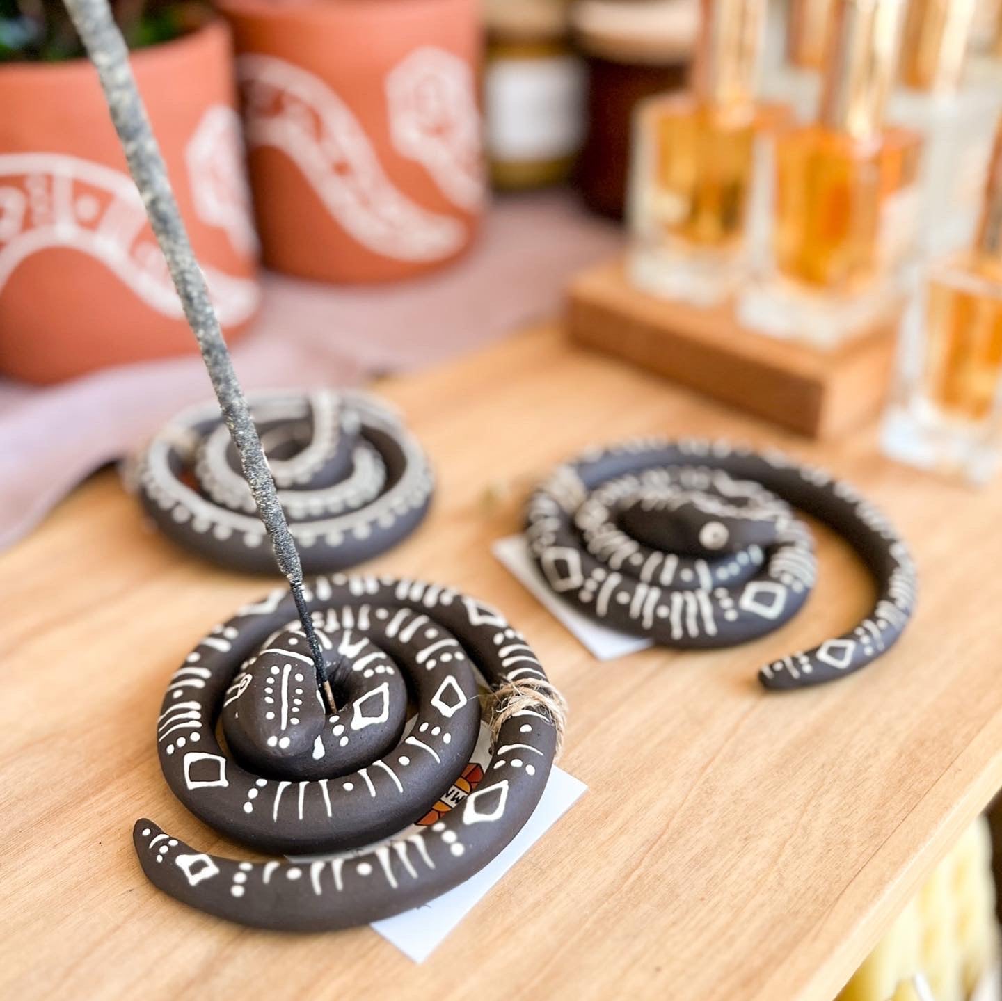 Kelsey Melville Ceramics Coil Snake Incense Burners | Garmentory