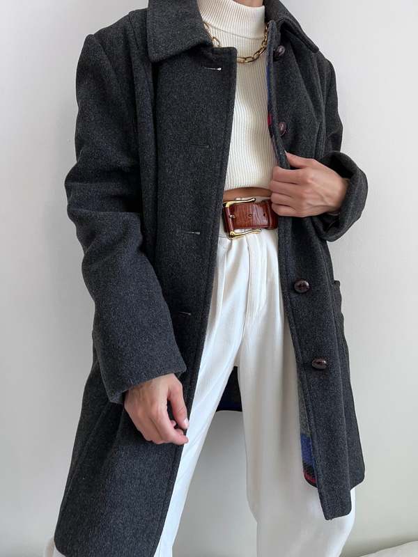 Vintage Pebble Wool Coat | Garmentory