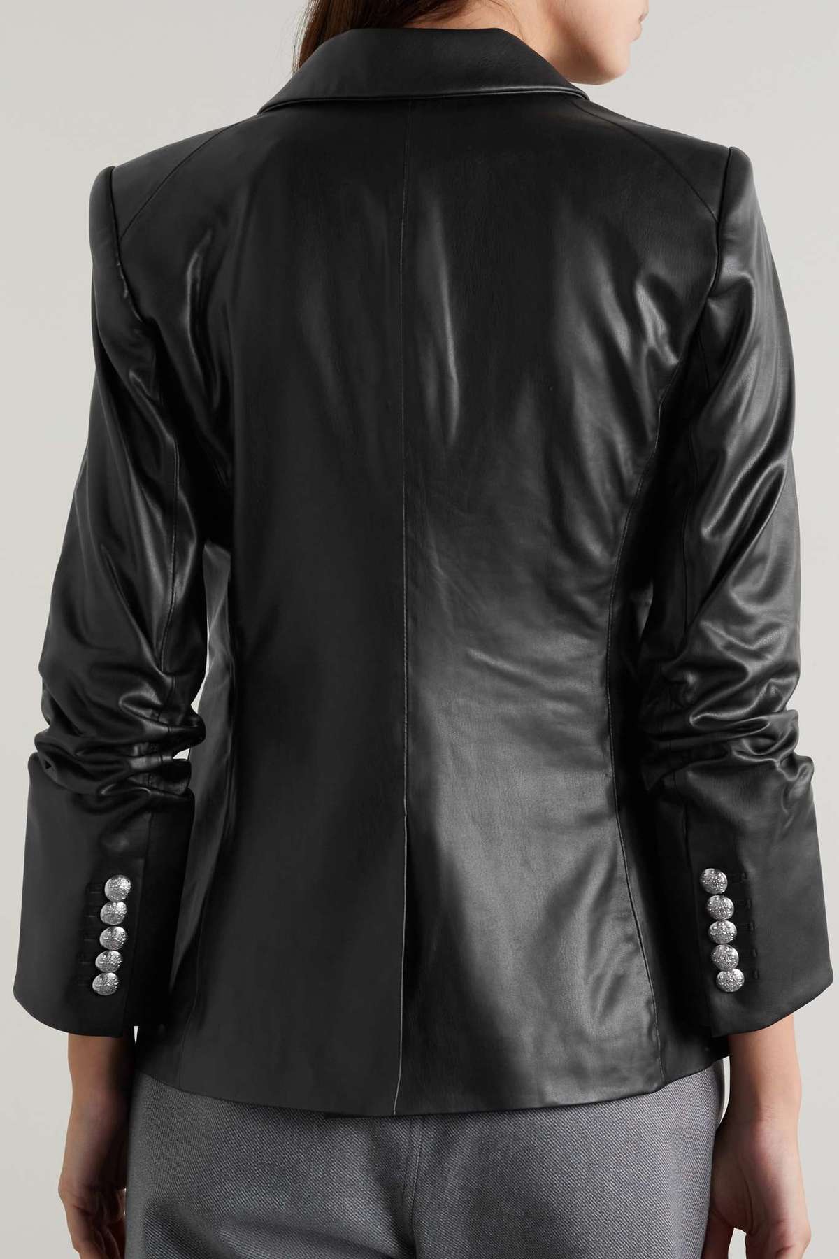 Veronica Beard Hollis Vegan Leather Dickey Jacket - Black | Garmentory