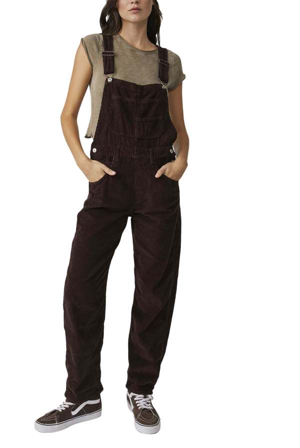 Free People Ziggy Cord Overalls - BUCKWORTH BROWN | Garmentory