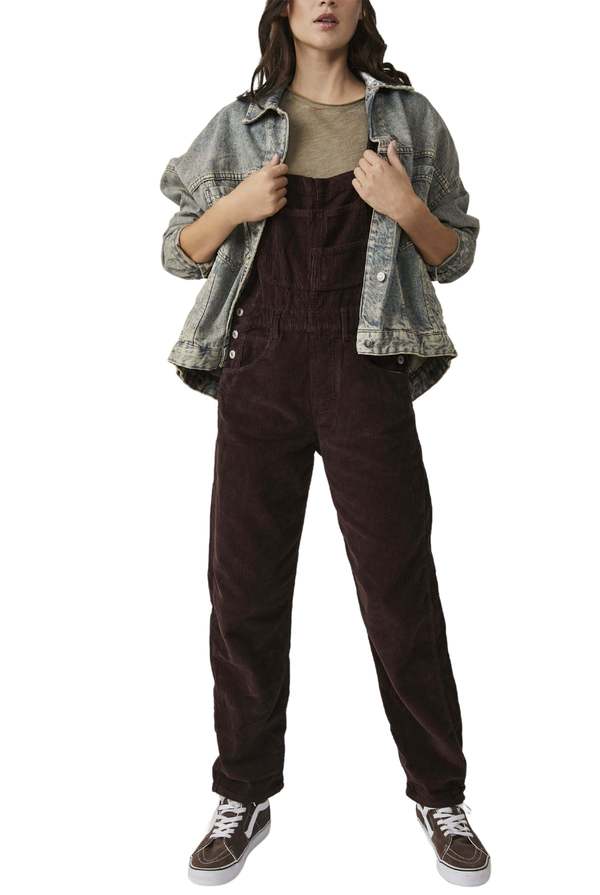 Free People Ziggy Cord Overalls - BUCKWORTH BROWN | Garmentory