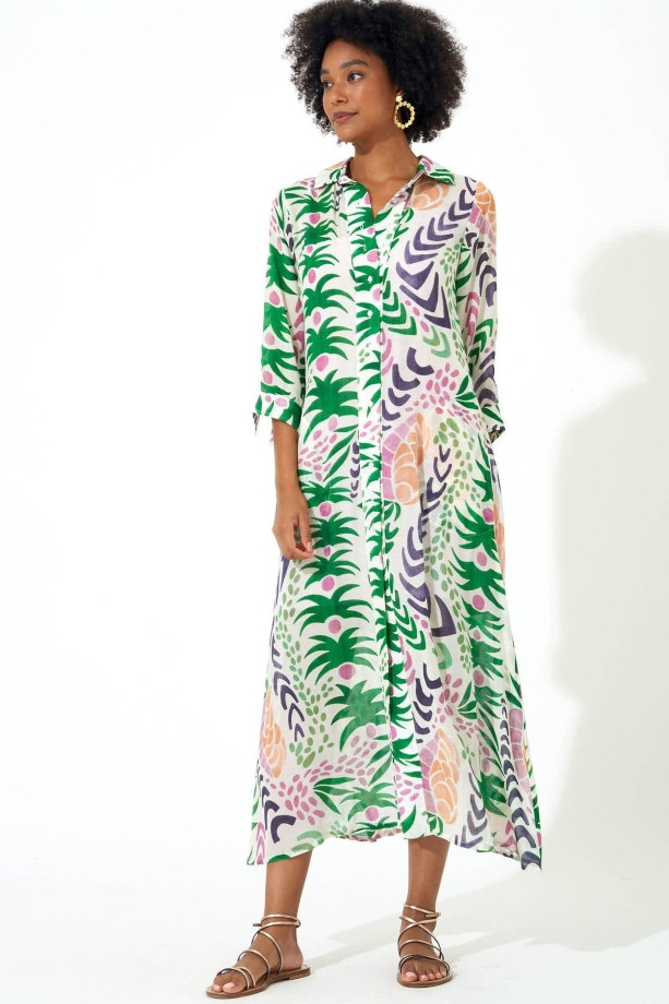 Oliphant Shirt Dress Midi - Grenadine White | Garmentory