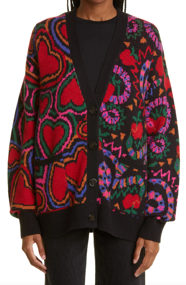 Farm Rio Mixed Rainbow Wild Hearts Snakes Cardigan - Multi | Garmentory