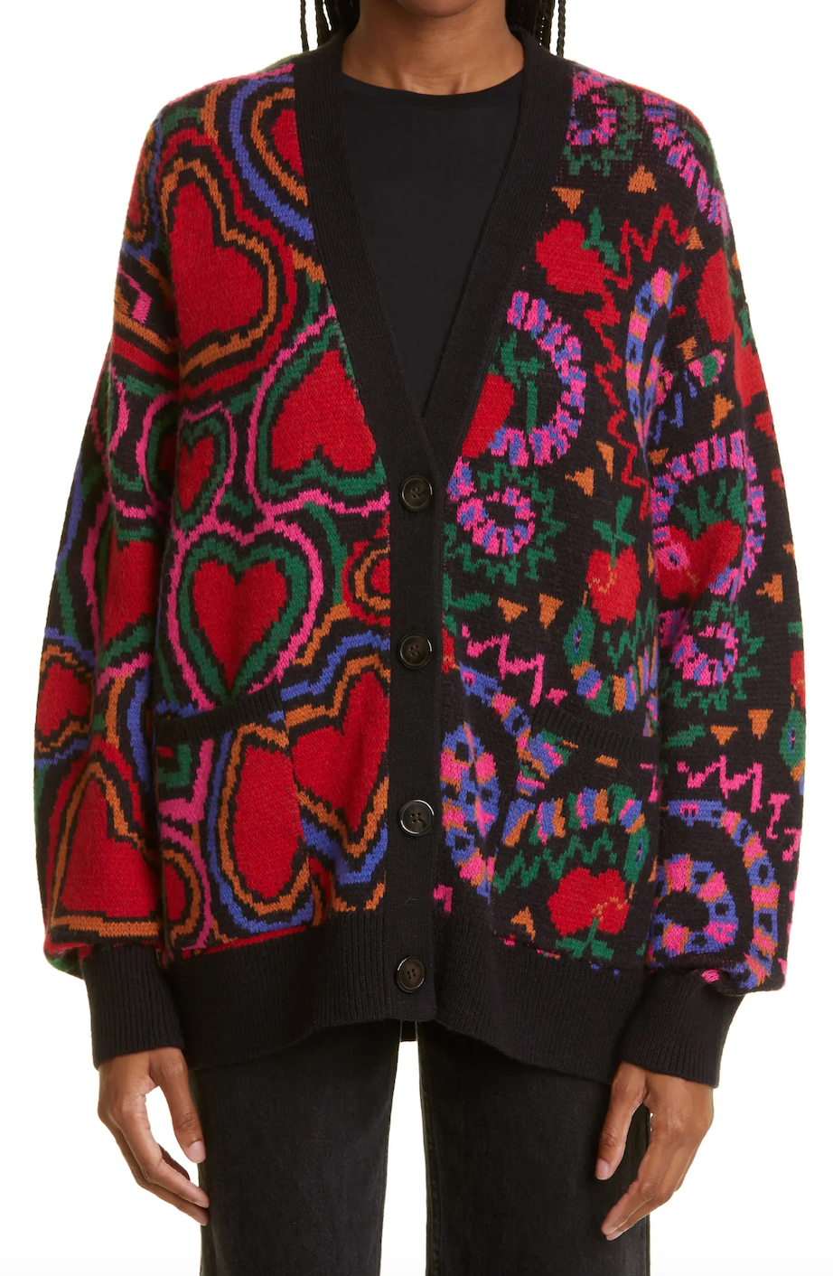 Farm Rio Mixed Rainbow Wild Hearts Snakes Cardigan - Multi | Garmentory