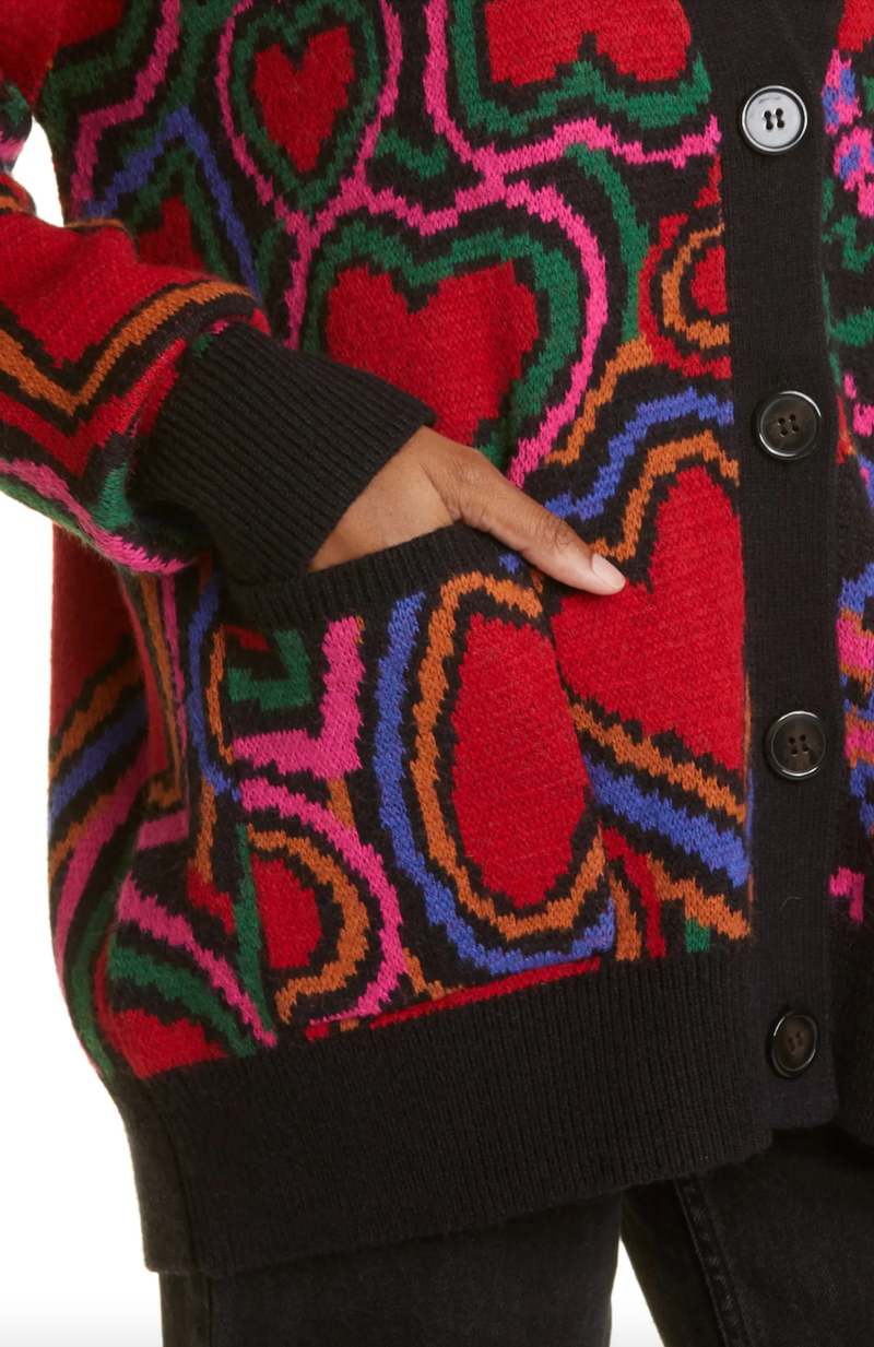 Farm Rio Mixed Rainbow Wild Hearts Snakes Cardigan - Multi | Garmentory