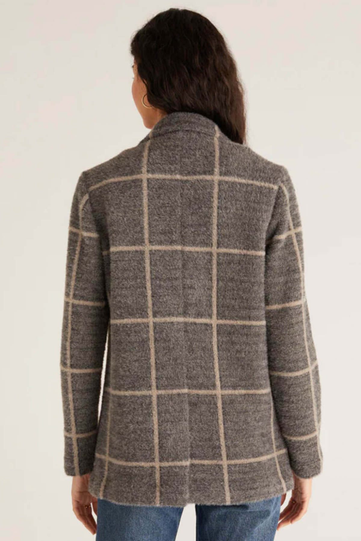 Z Supply Anna Plaid Blazer - Charcoal | Garmentory