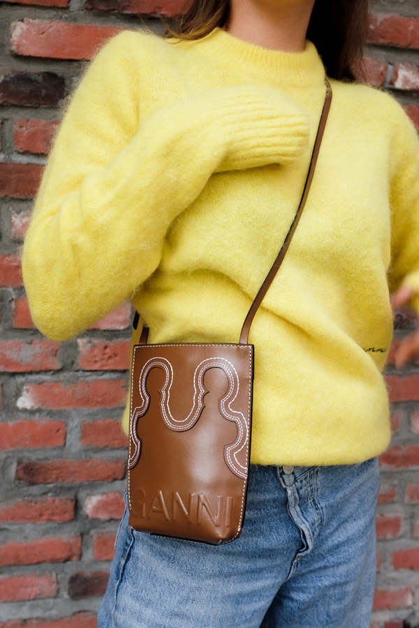 Ganni BANNER WESTERN SMALL CROSSBODY - TIGERS EYE BROWN | Garmentory
