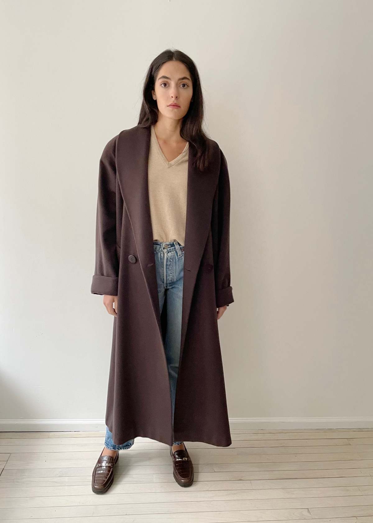 Vintage Dior Wool Duster - Brown | Garmentory