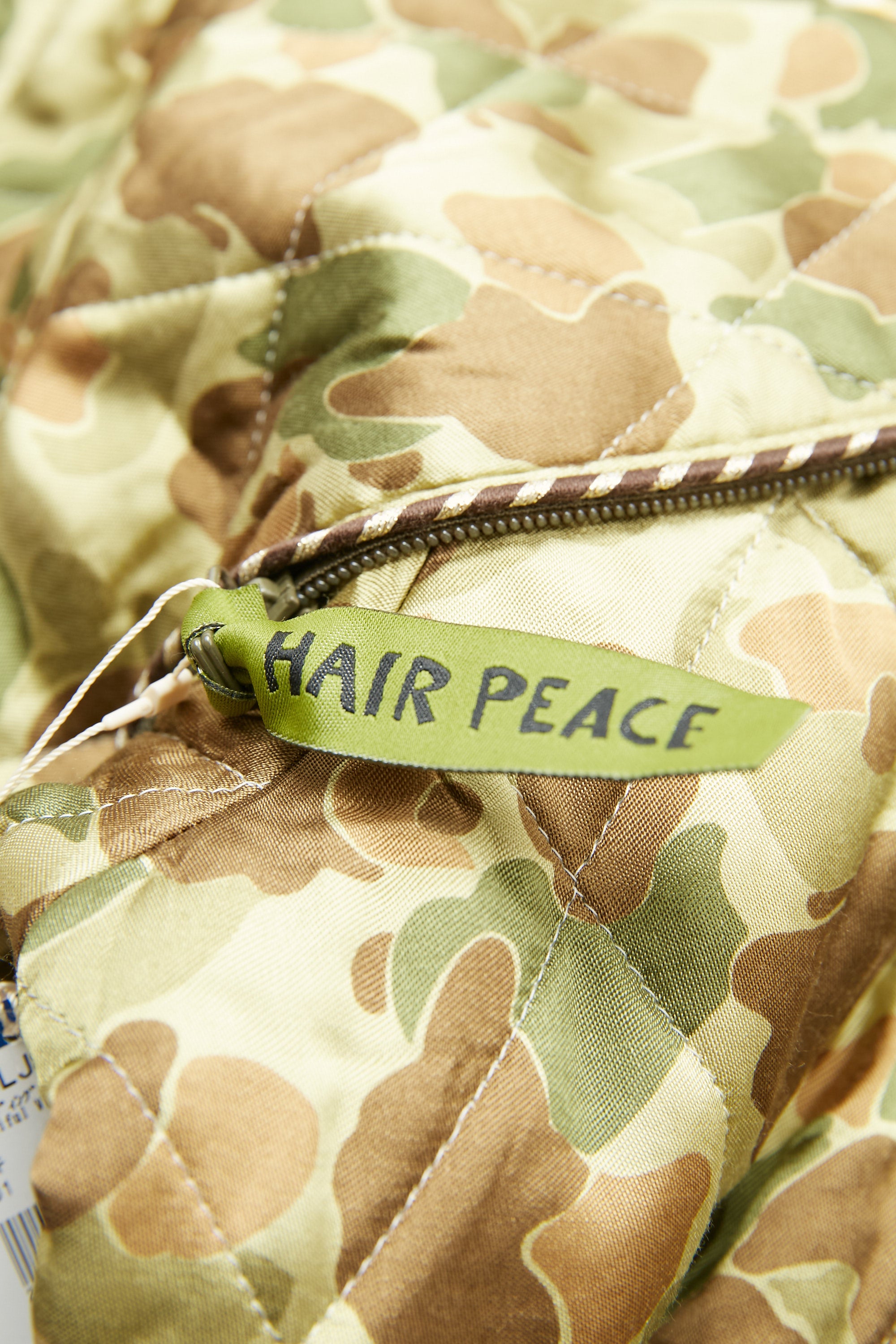 Kapital Rayon Satin Quilting Camo Sham Bomber Jacket - Khaki | Garmentory