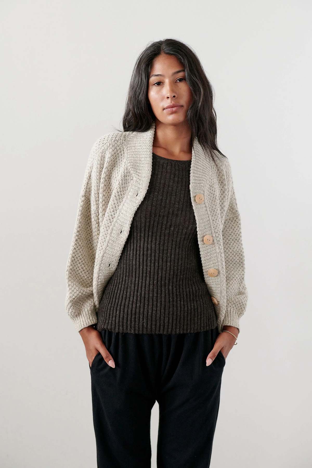 Wol Hide Box Bomber Cardigan - Cloud | Garmentory