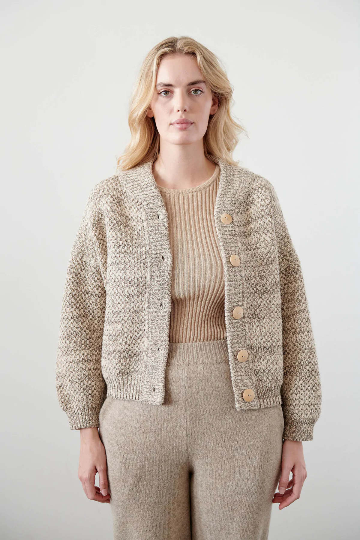 Wol Hide Box Bomber Cardigan - Sandstone | Garmentory