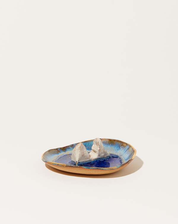 Minh Singer Iceland Mountain Dish - Waterfall with Gold Splatter ...