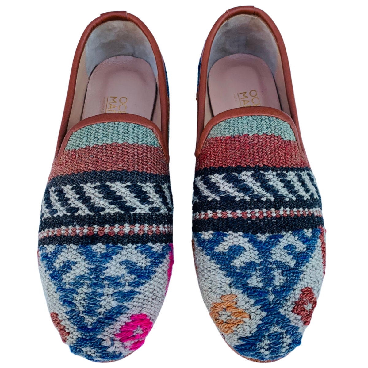 Ocelot Market Turkish Kilim Loafer - Grey/Blue Sweater Pattern | Garmentory